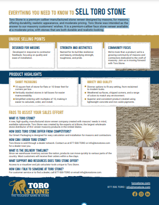 Everything You Need to Know to Sell Toro Stone - Toro Stone