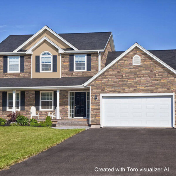 Chardonnay Mountain Ledge Stone Veneer with Brown Tones